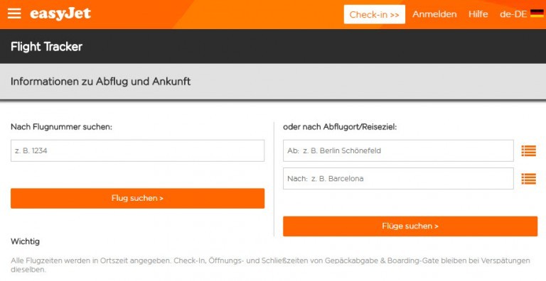 EasyJet Flug verfolgen - Flugstatus Ankunft & Abflug - Flugverfolgung