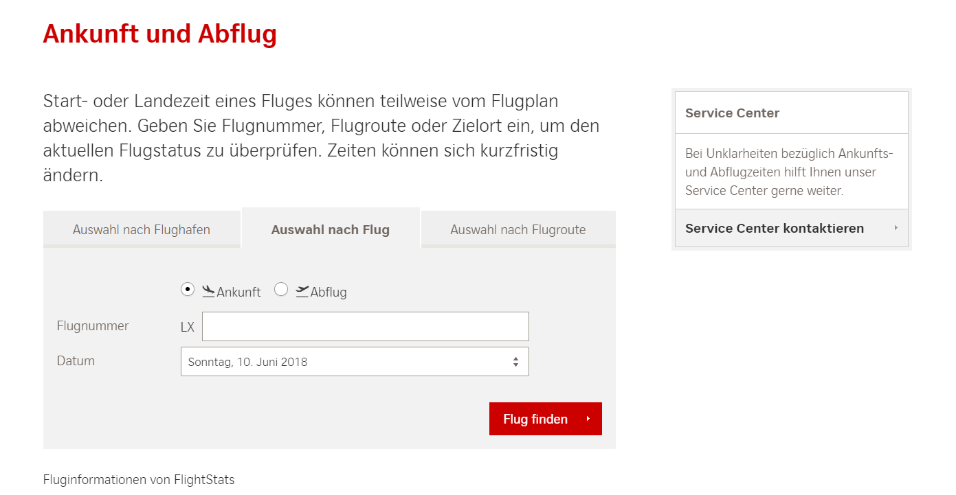 SWISS Flug verfolgen (Flugplan & Flugstatus ) Ankunft und Abflug